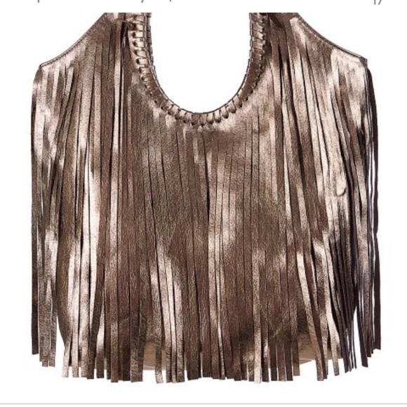 Jennifer Haley | Bags | Jennifer Haley Leather Fringe Bronze Hobo Bag ...
